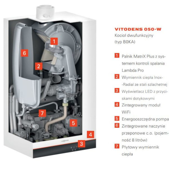 Viessmann Vitodens 050-W 25kW B0KA Z024665 dvoufunkční kondenzační ...